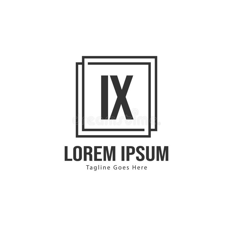 Initial IX Logo Template with Modern Frame. Minimalist IX Letter Logo ...