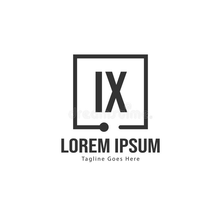 Initial IX Logo Template with Modern Frame. Minimalist IX Letter Logo ...
