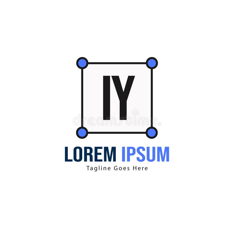 Initial IY Logo Template with Modern Frame. Minimalist IY Letter Logo ...