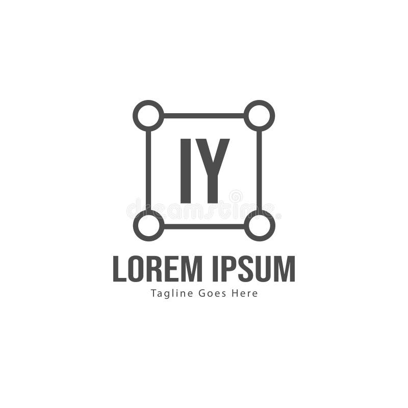 Initial IY Logo Template with Modern Frame. Minimalist IY Letter Logo ...