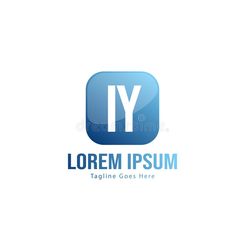 Initial IY Logo Template with Modern Frame. Minimalist IY Letter Logo ...