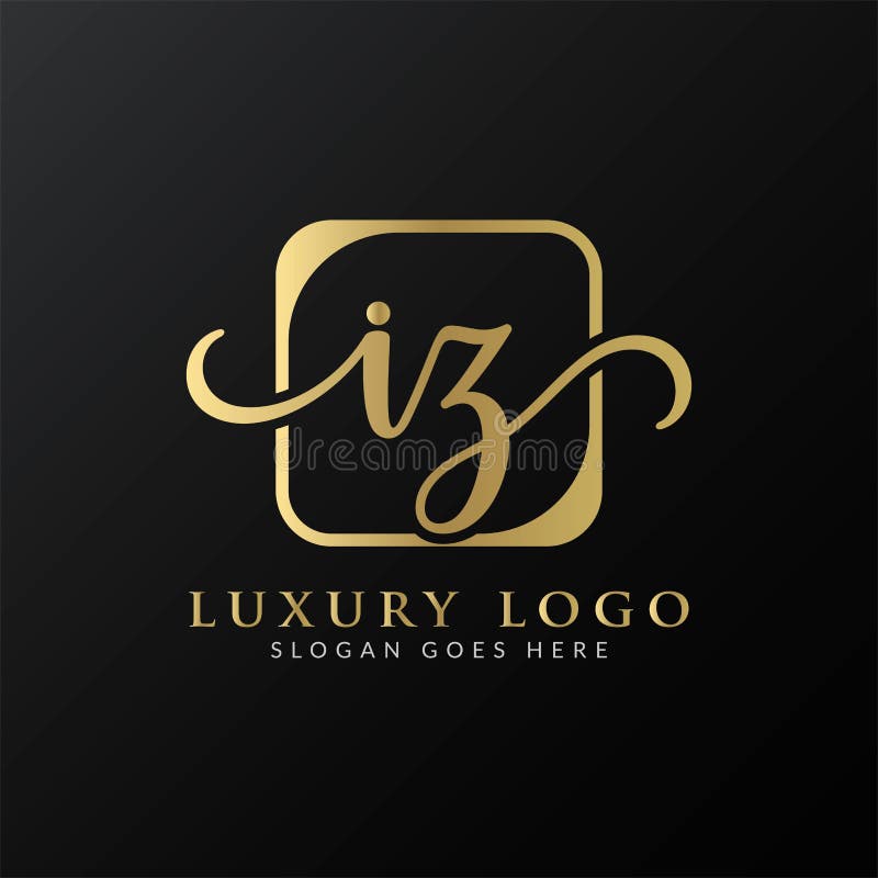 Initial IZ Letter Logo Design Vector Template. Abstract Luxury Letter ...