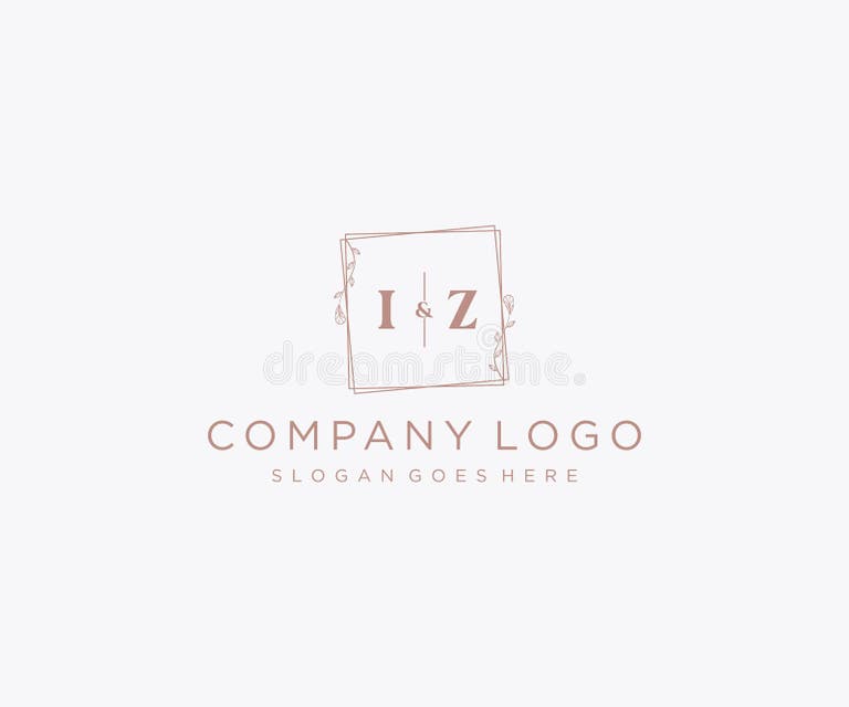 Initial IZ Letters Decorative Luxury Wedding Logo Stock Vector ...