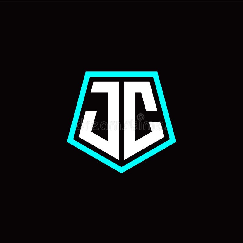 Initial J C Letter with Polygon Modern Style Logo Template Vector Stock ...