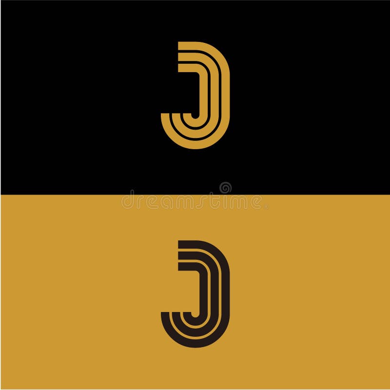 Initial J Letter Monogram Linear Pattern, Gold and Black Parallel Lines ... Initial J Letter Monogram Linear Pattern, Gold and Black Parallel Lines ...