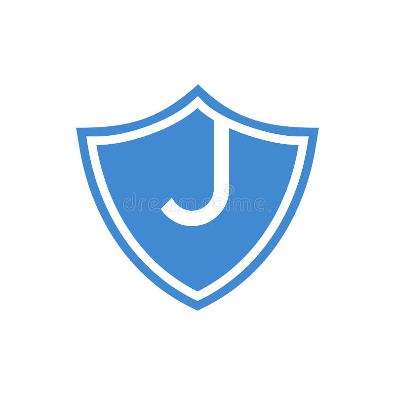 Initial J Logo Template, Letter J Shield Logo Vector Illustration Stock ...