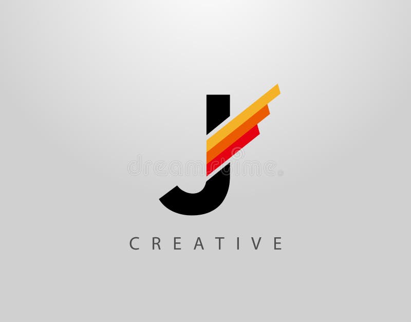 Initial J Monogram Logo. Abstract Wing and Strip J Letter Icon Stock ...