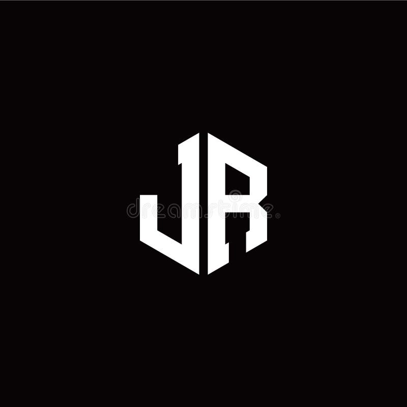 Initial J R Letter with Polygon Modern Style Logo Template Vector Stock ...