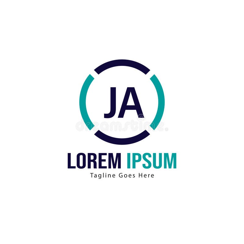 Initial JA Logo Template with Modern Frame. Minimalist JA Letter Logo ...
