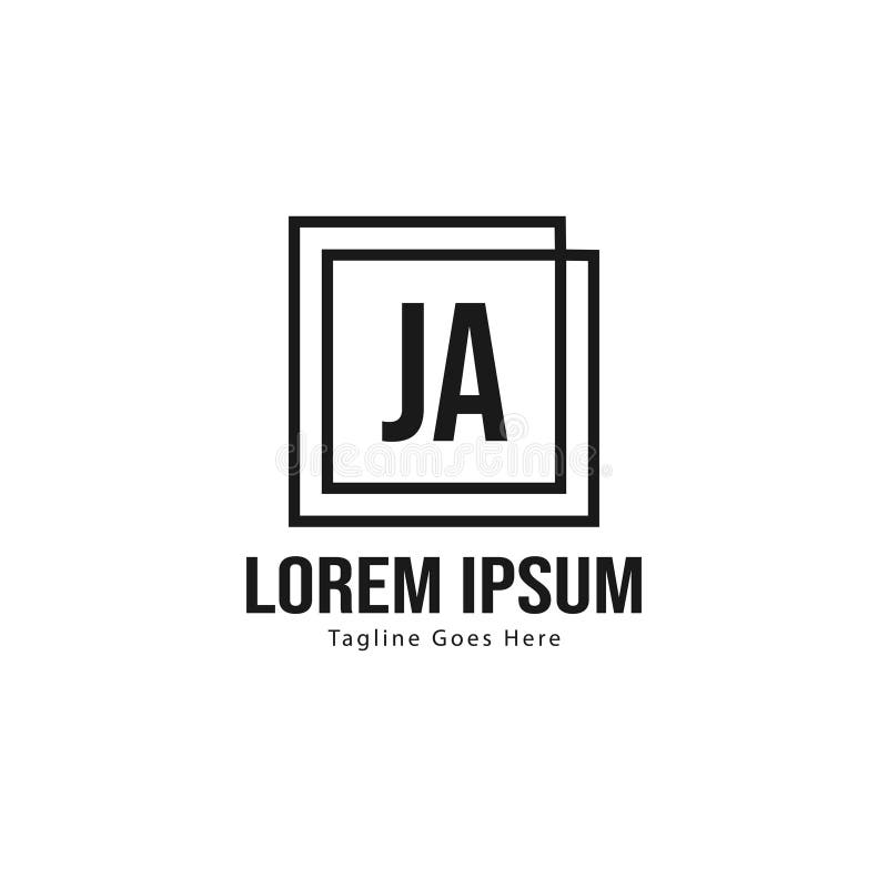 Initial JA Logo Template with Modern Frame. Minimalist JA Letter Logo ...