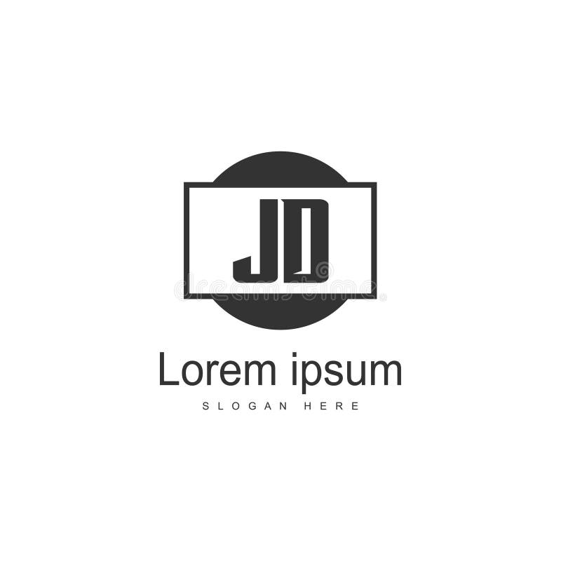Initial JD Logo Template with Modern Frame. Minimalist JD Letter Logo ...