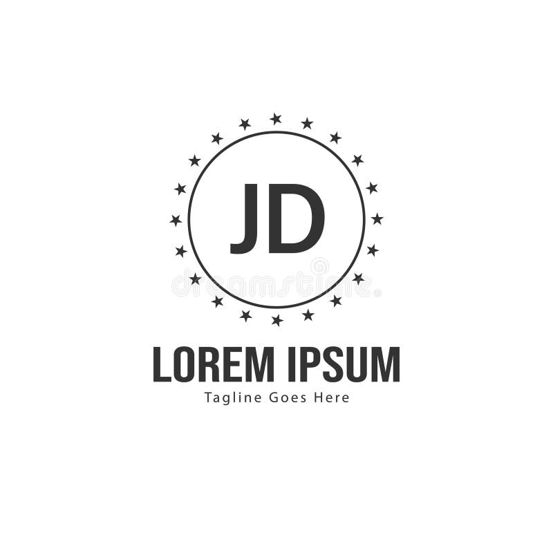 Initial JD Logo Template with Modern Frame. Minimalist JD Letter Logo ...