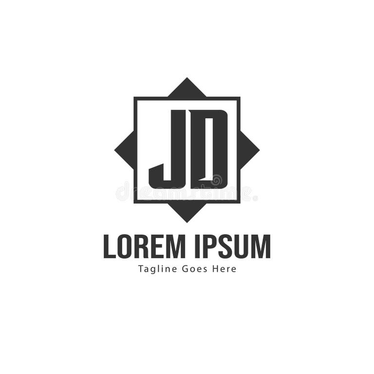 Initial JD Logo Template with Modern Frame. Minimalist JD Letter Logo ...