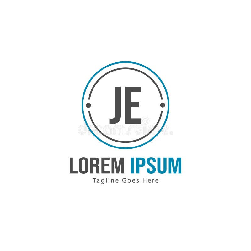 Initial JE Logo Template with Modern Frame. Minimalist JE Letter Logo ...