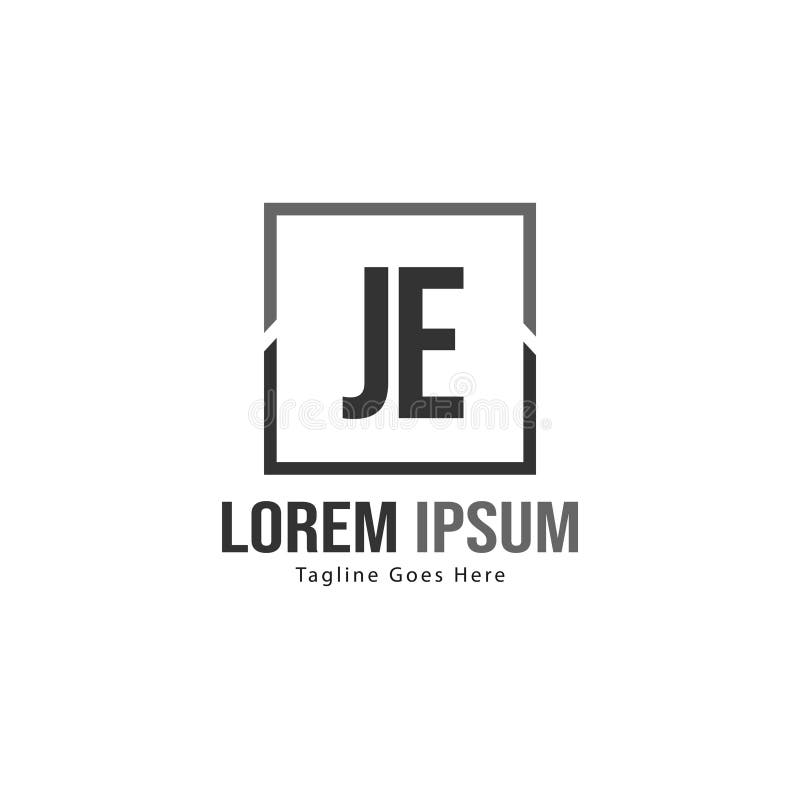 Initial JE Logo Template with Modern Frame. Minimalist JE Letter Logo ...
