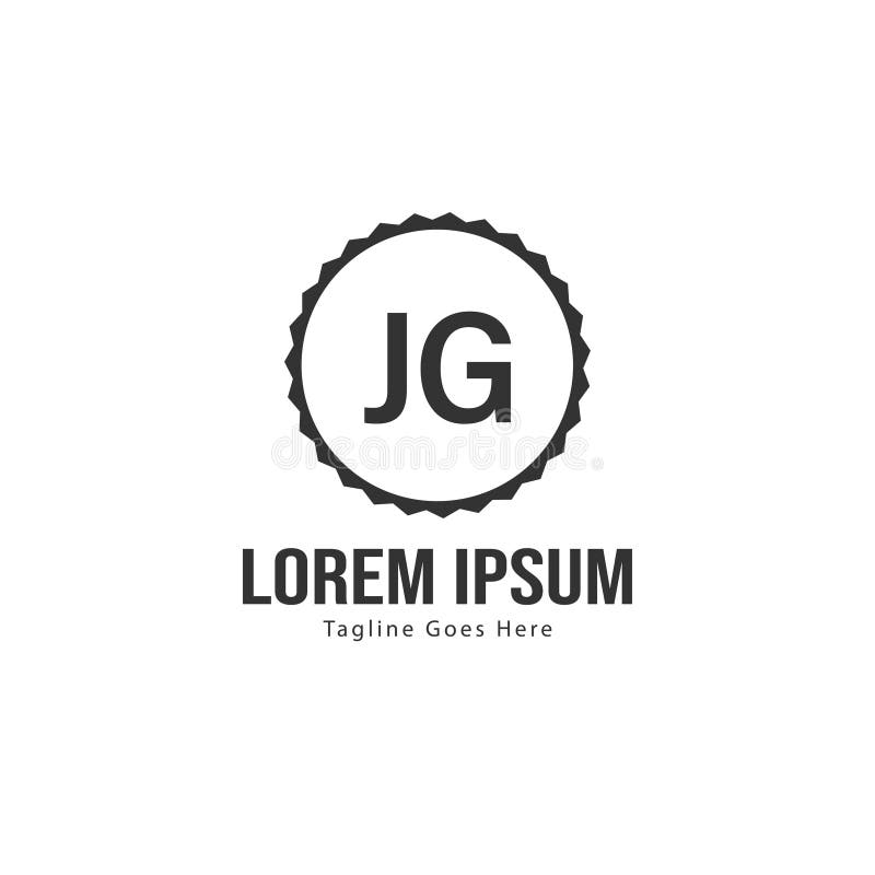 Initial JG Logo Template with Modern Frame. Minimalist JG Letter Logo ...