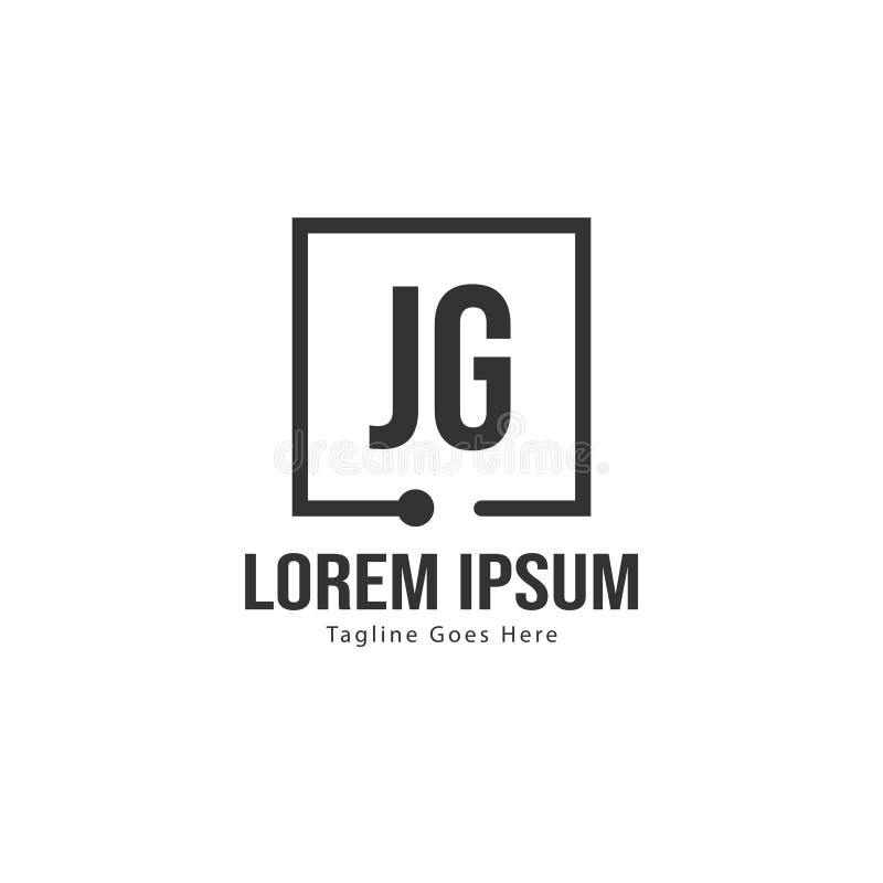 Initial JG Logo Template with Modern Frame. Minimalist JG Letter Logo ...
