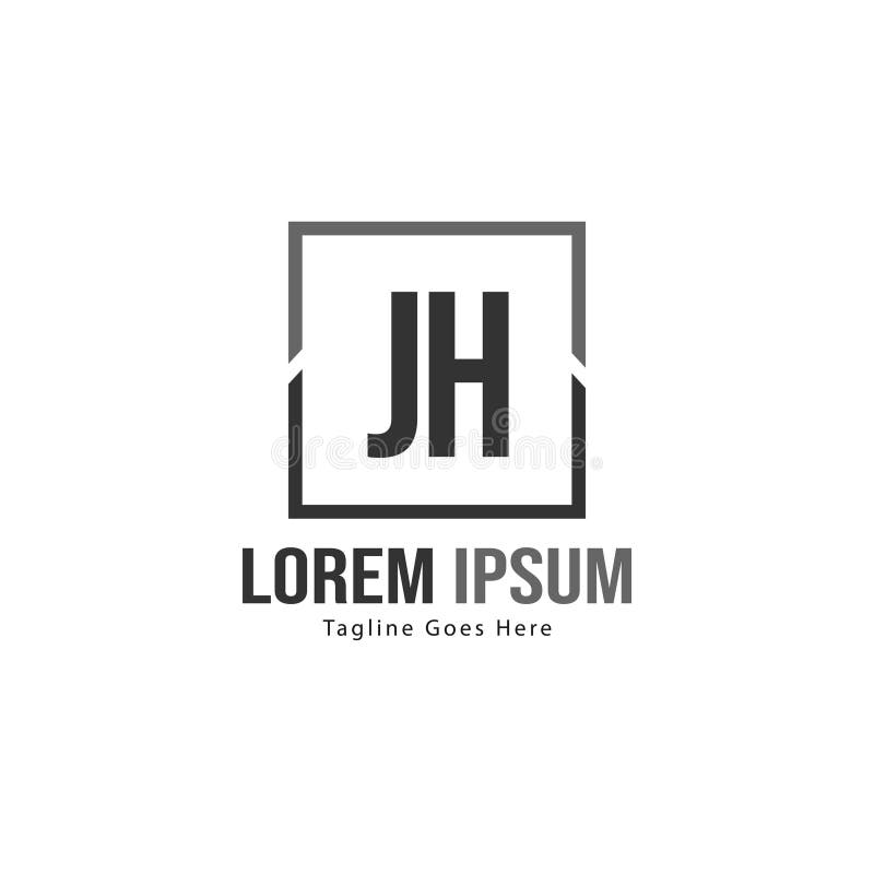 Initial JH Logo Template with Modern Frame. Minimalist JH Letter Logo ...