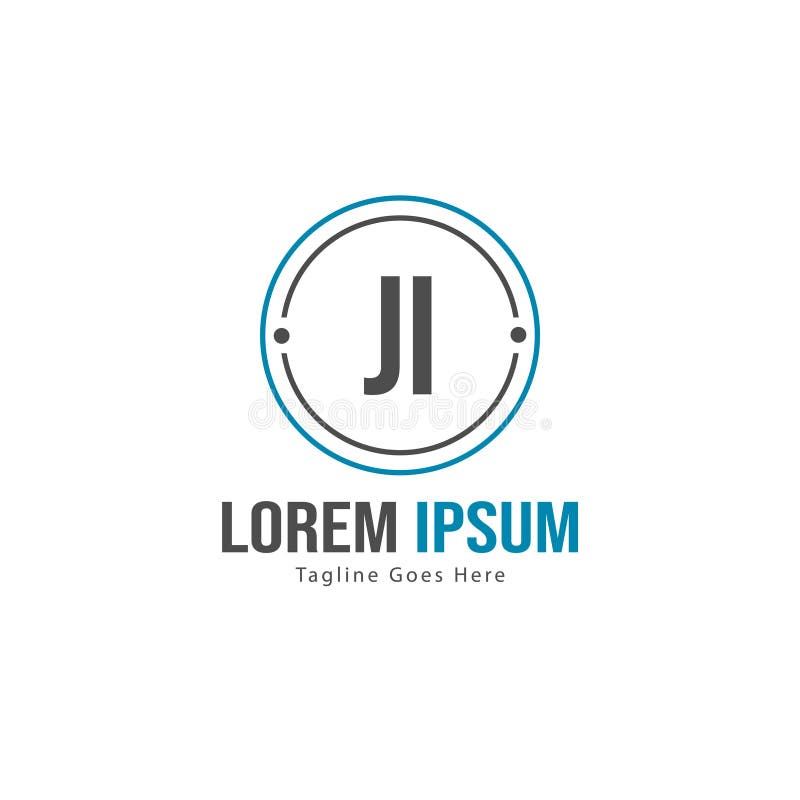 Initial JI Logo Template with Modern Frame. Minimalist JI Letter Logo ...