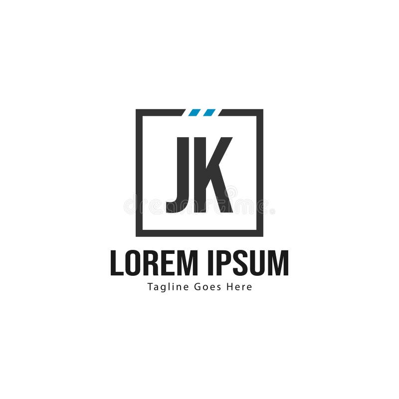 Initial JK Logo Template with Modern Frame. Minimalist JK Letter Logo ...