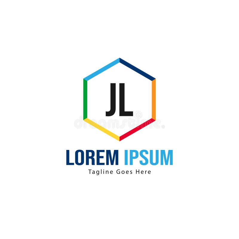 JLF, JLF Initial Letter Overlapping Movement Swoosh Polygon Logo ...