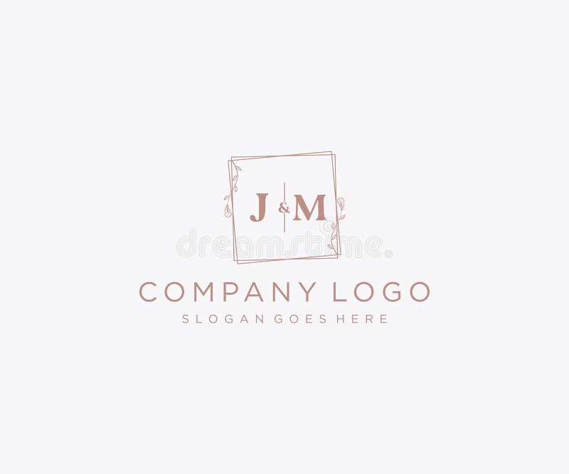 Initial JM Letters Decorative Luxury Wedding Logo Stock Vector ...