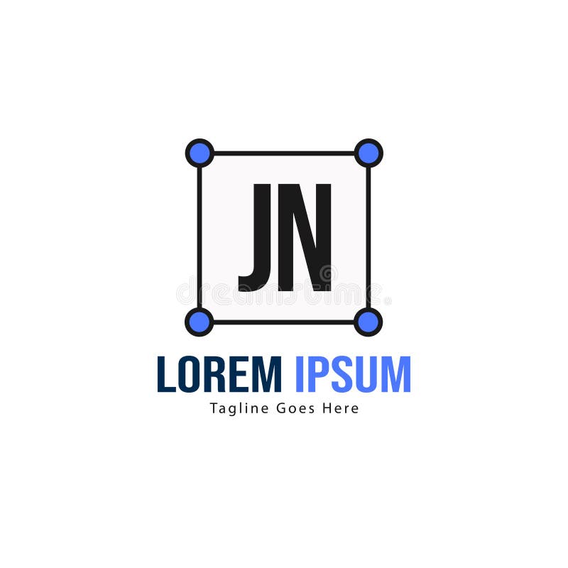 Initial JN Logo Template with Modern Frame. Minimalist JN Letter Logo ...