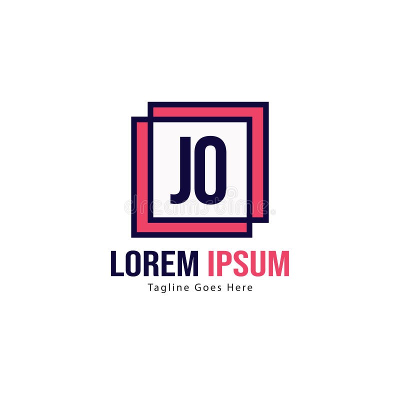 Initial JO Logo Template with Modern Frame. Minimalist JO Letter Logo ...