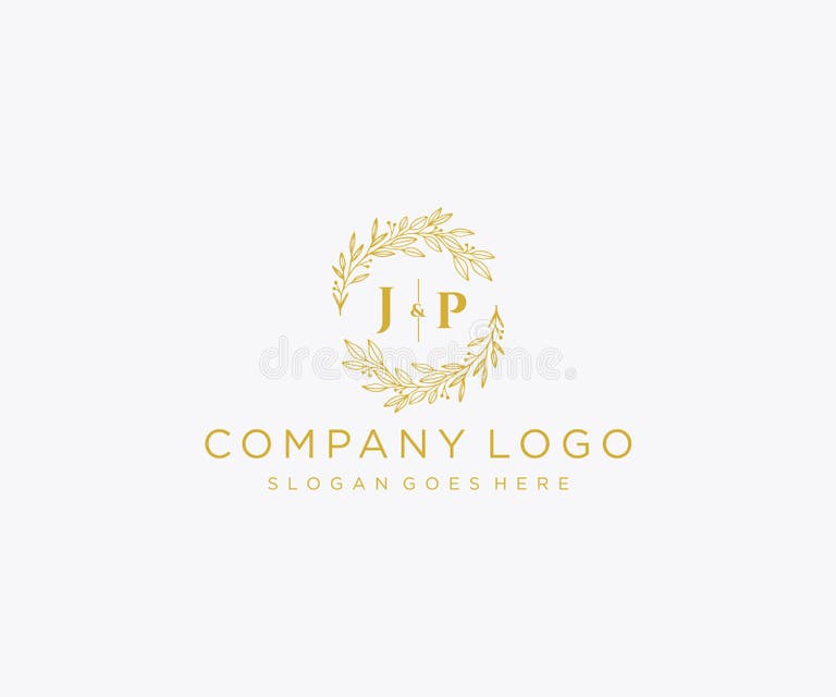Initial JP Letters Floral Frames. Monogram Wedding, Wedding Invitation ...