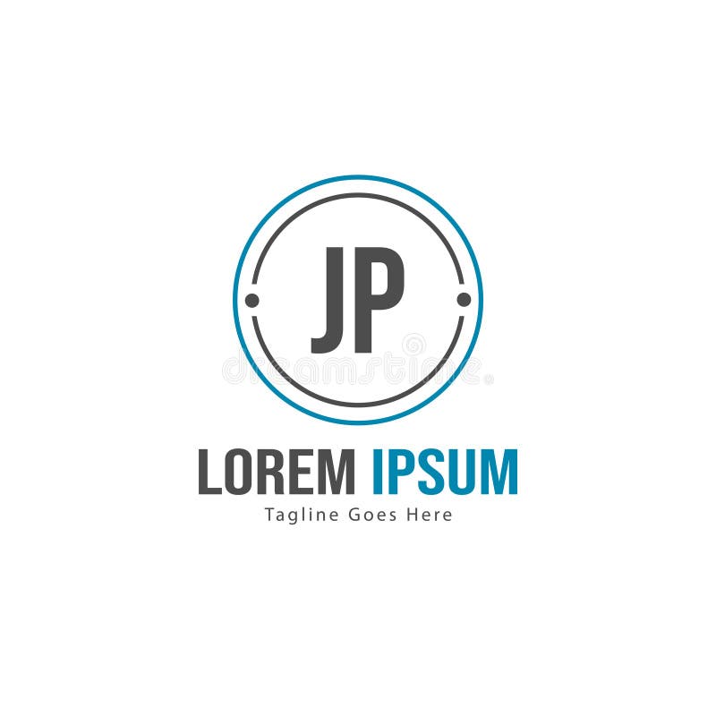 Initial JP Logo Template with Modern Frame. Minimalist JP Letter Logo ...
