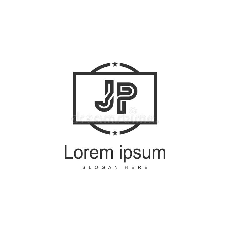 Initial JP Logo Template with Modern Frame. Minimalist JP Letter Logo ...