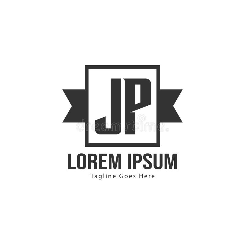 Initial JP Logo Template with Modern Frame. Minimalist JP Letter Logo ...