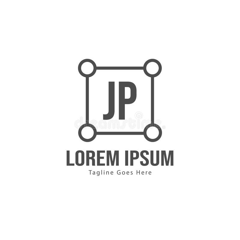 Initial JP Logo Template with Modern Frame. Minimalist JP Letter Logo ...