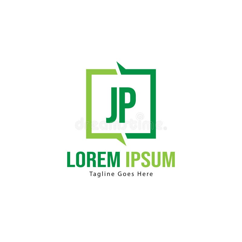 Initial JP Logo Template with Modern Frame. Minimalist JP Letter Logo ...