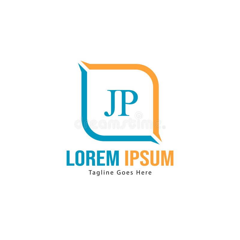 Initial JP Logo Template with Modern Frame. Minimalist JP Letter Logo ...