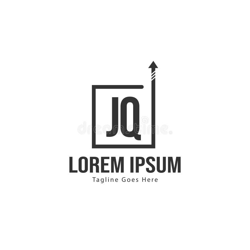 Initial JQ Logo Template with Modern Frame. Minimalist JQ Letter Logo ...