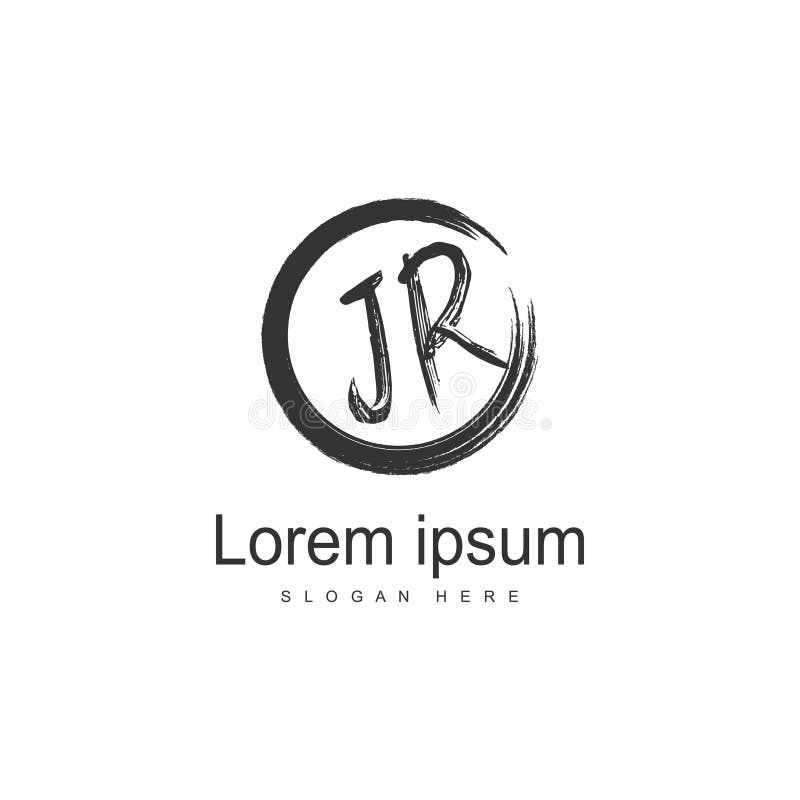 Initial JR Logo Template with Modern Frame. Minimalist JR Letter Logo ...