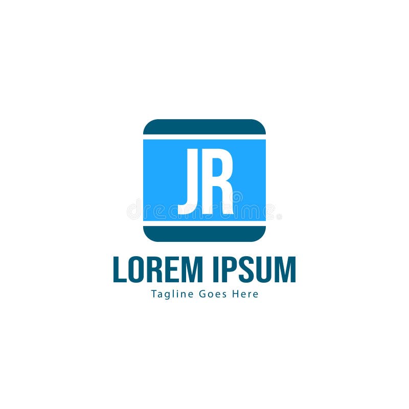 Initial JR Logo Template with Modern Frame. Minimalist JR Letter Logo ...