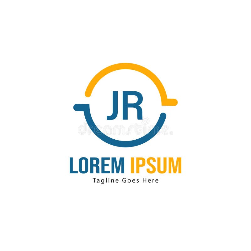 Initial JR Logo Template with Modern Frame. Minimalist JR Letter Logo ...