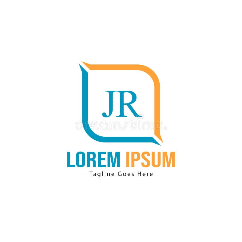 Initial JR Logo Template with Modern Frame. Minimalist JR Letter Logo ...