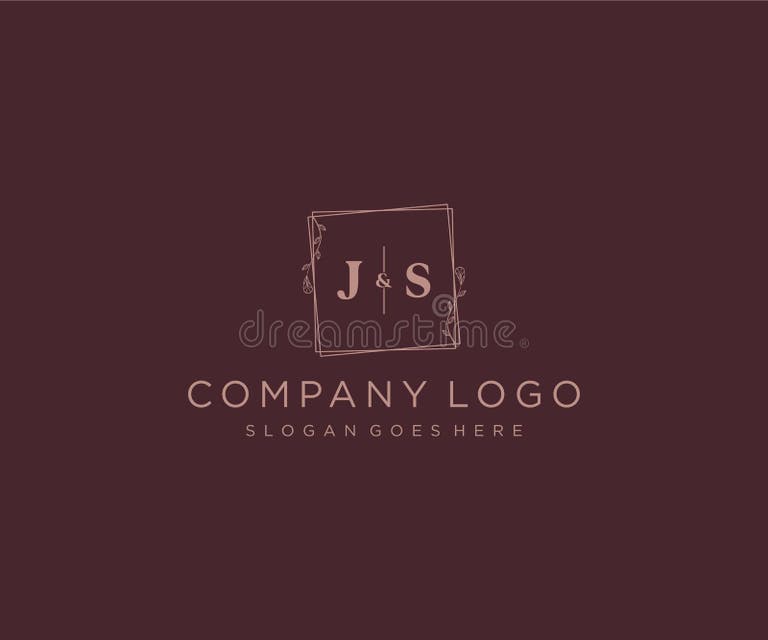 Initial JS Letters Decorative Luxury Wedding Logo Stock Vector ...