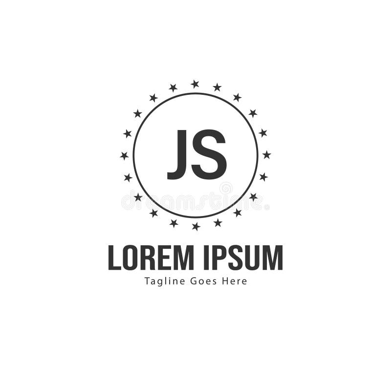 Initial JS Logo Template with Modern Frame. Minimalist JS Letter Logo ...