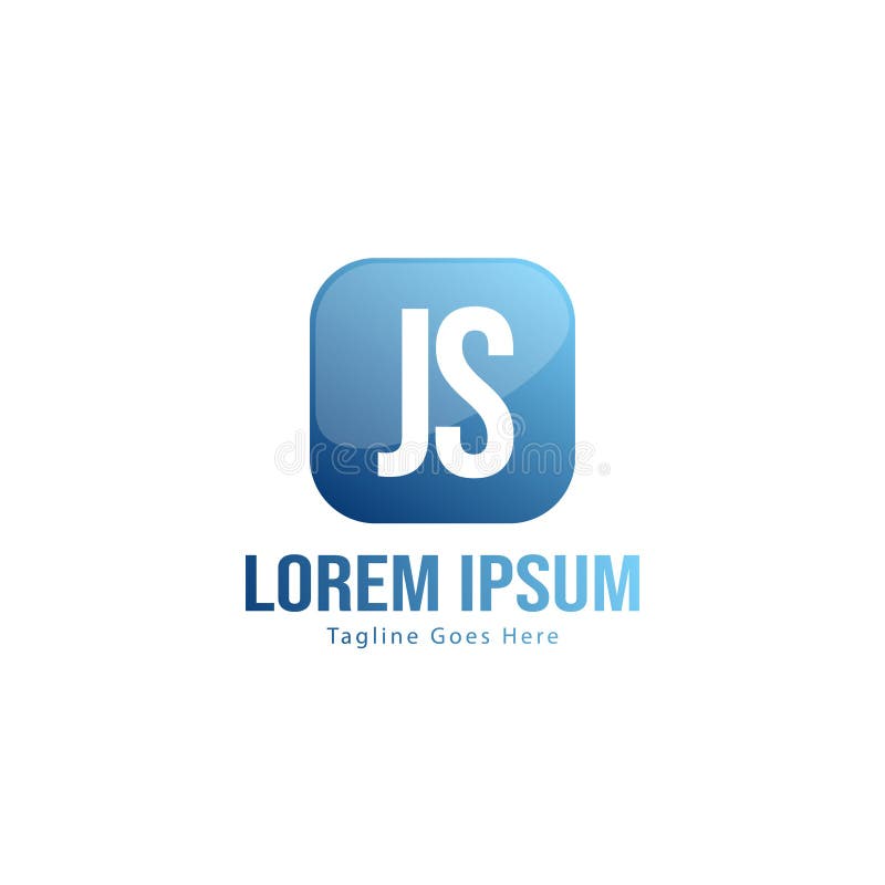 Initial JS Logo Template with Modern Frame. Minimalist JS Letter Logo ...