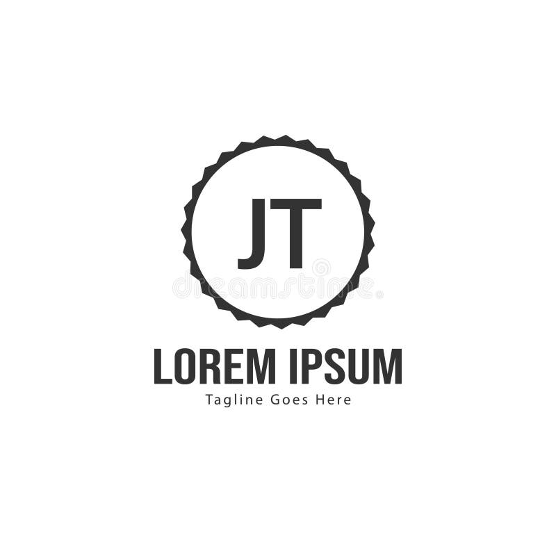 Initial JT Logo Template with Modern Frame. Minimalist JT Letter Logo ...