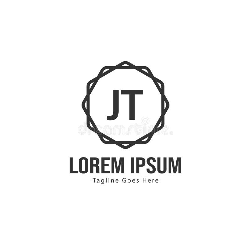 Initial JT Logo Template with Modern Frame. Minimalist JT Letter Logo ...