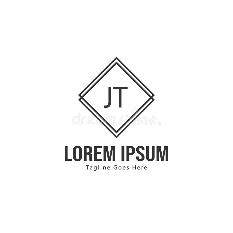 Initial JT Logo Template with Modern Frame. Minimalist JT Letter Logo ...