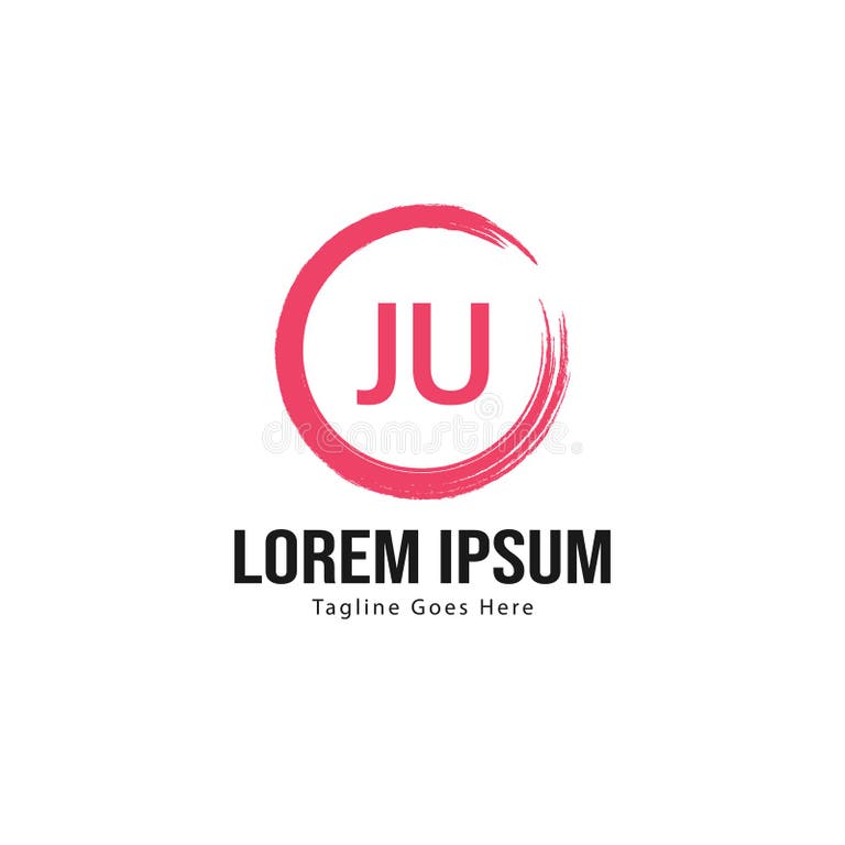 Initial JU Logo Template with Modern Frame. Minimalist JU Letter Logo ...