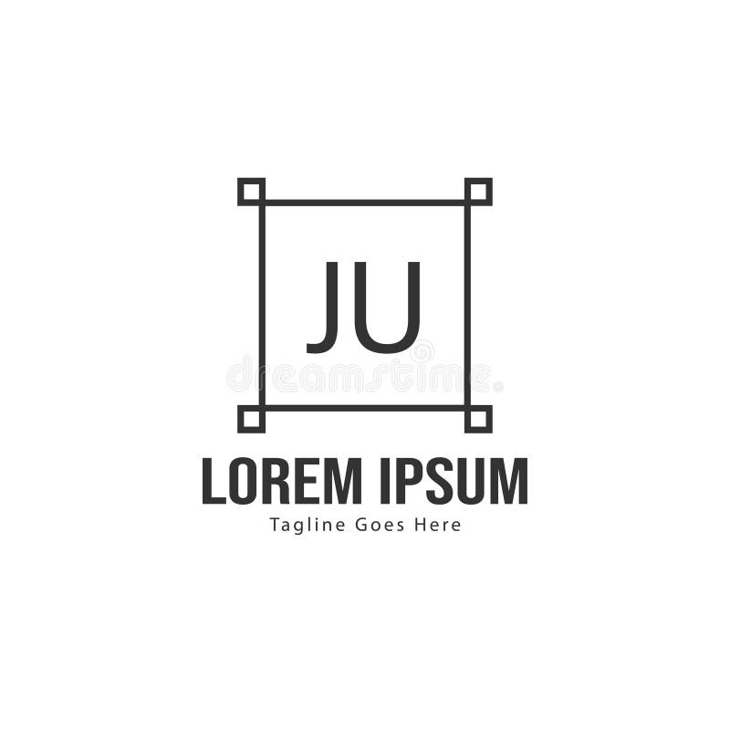 Initial JU Logo Template with Modern Frame. Minimalist JU Letter Logo ...