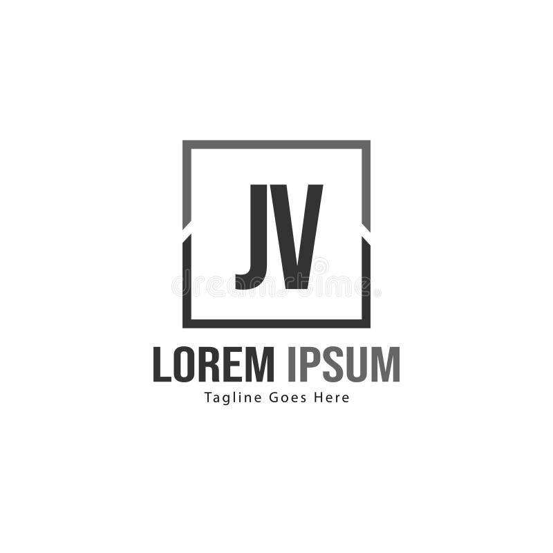 Initial JV Logo Template with Modern Frame. Minimalist JV Letter Logo ...