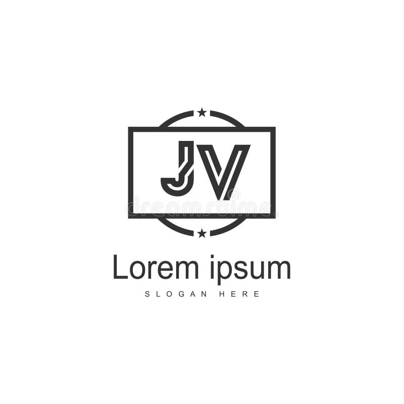 Initial JV Logo Template with Modern Frame. Minimalist JV Letter Logo ...